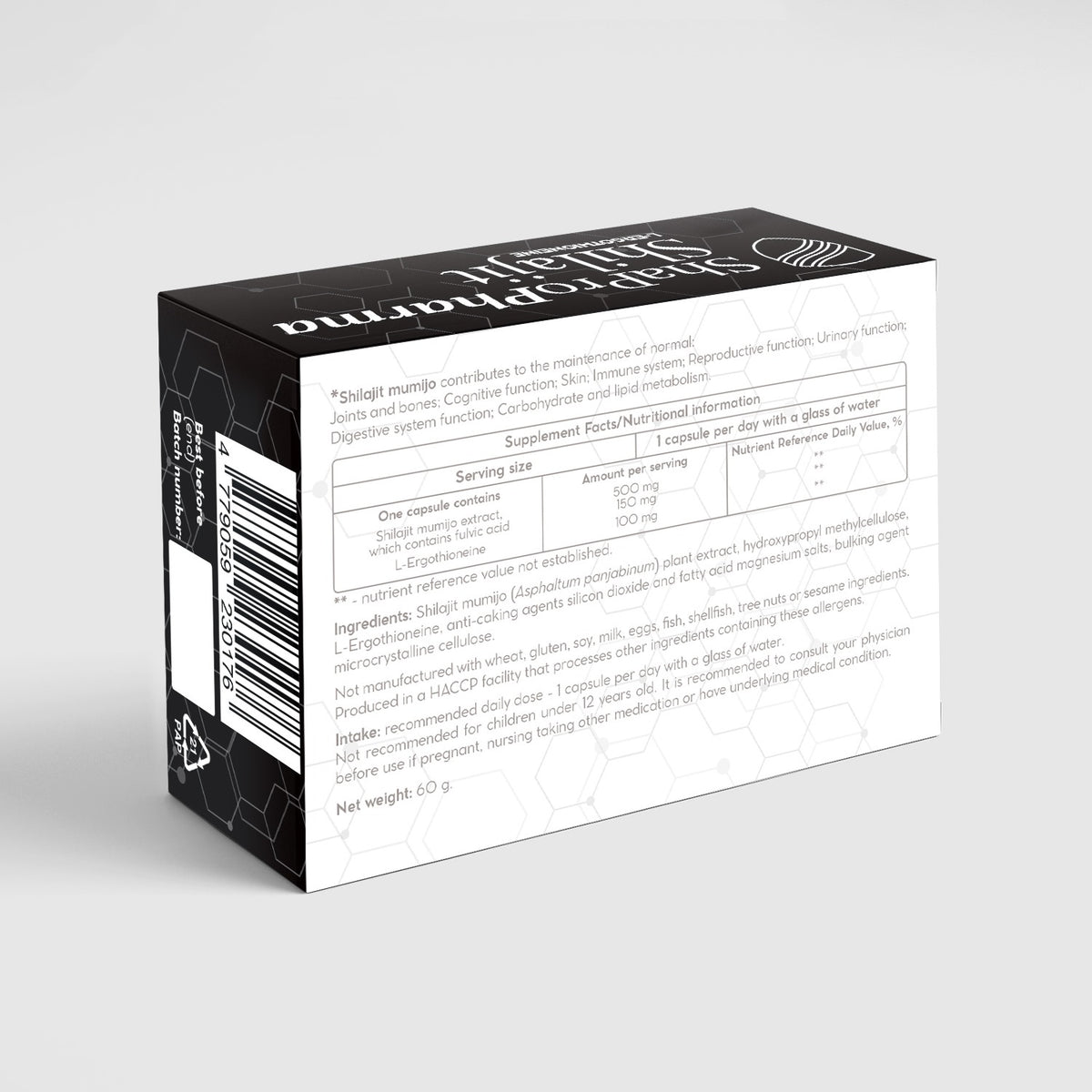 Mumijus Shilajit, 60 vegetariškos kapsulės – EPBar | LT