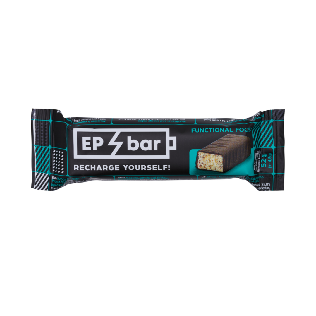 EPbar funkcinis žemės riešutų kremo batonėlis, 52 g. – EPBar | LT