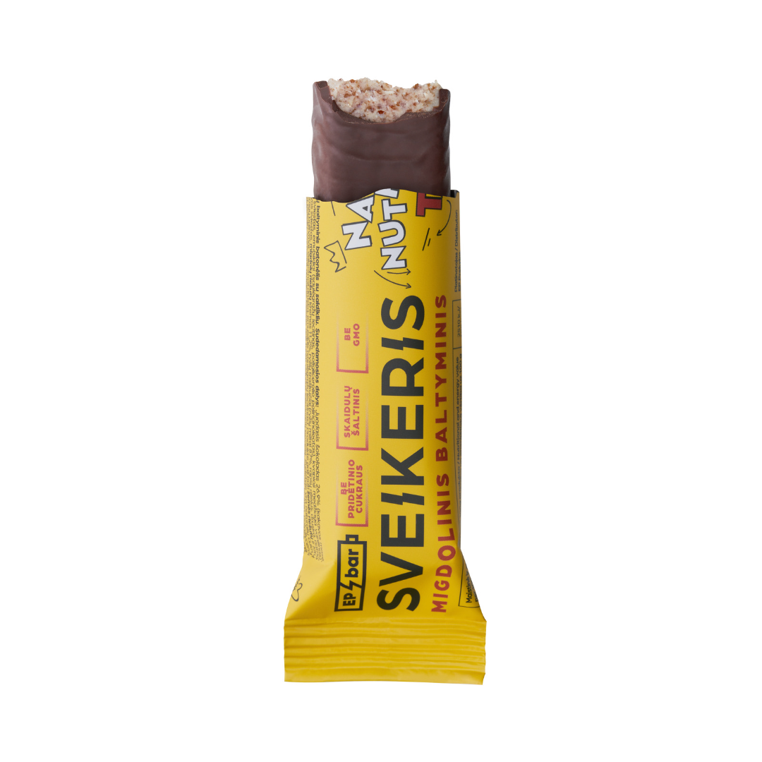 Migdolų baltyminis SVEIKERIS, 50 g. – EPBar | LT